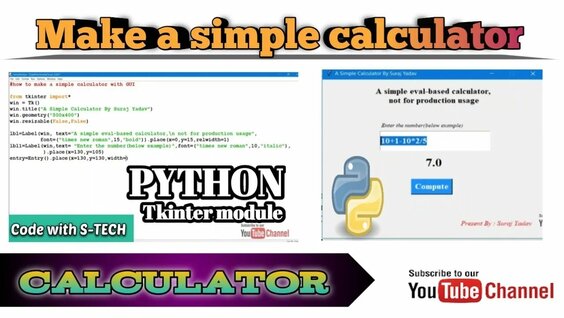 Make A Simple Calculator By Using Python With Gui Pythonprogramming Tkinter Module Erofound