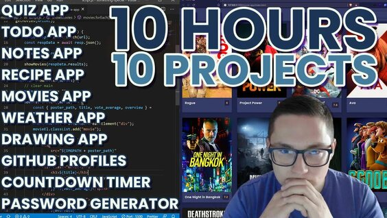 10 JavaScript Projects In 10 Hours Coding Challenge Daft HD