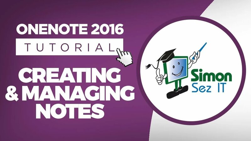 Microsoft OneNote 2016 Tutorial for Beginners - Create and Manage Notes ...