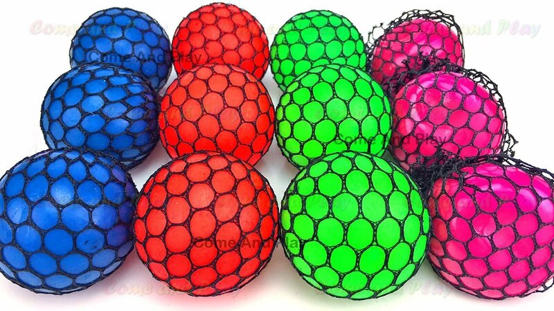 Learn Colors with Squishy Balls and Microwave Surprise Toys - Смотреть ...
