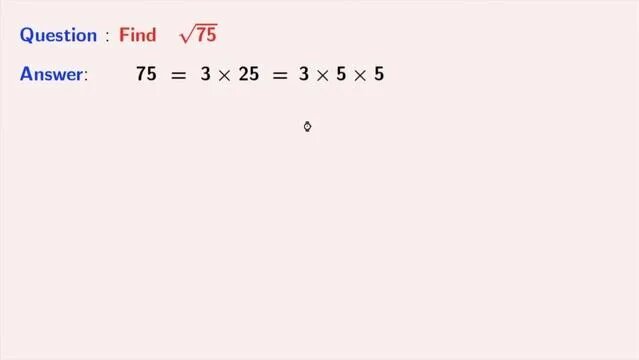 Simplify square root of 75 || root 75 || Math Tutorial - Смотреть ...