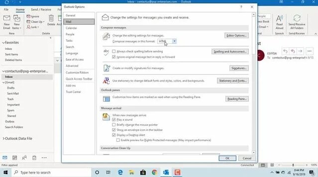 How to change message format from HTML to Rich Text or Plain Text in ...