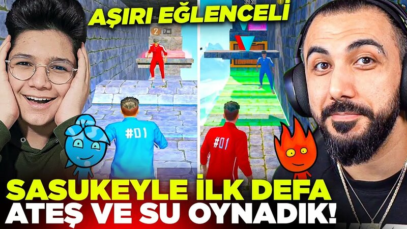Sasuke ile pubg mobıle'da ateş ve su oynadık!! aşırı eğlenceli yeni mod ...
