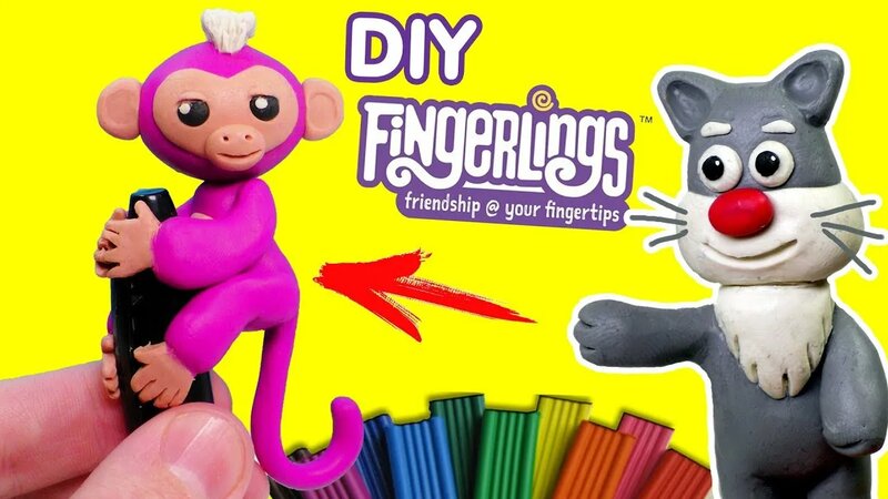 Лепим Обезьянку Fingerlings Из Пластилина | Diy Monkey Fingerlings ...