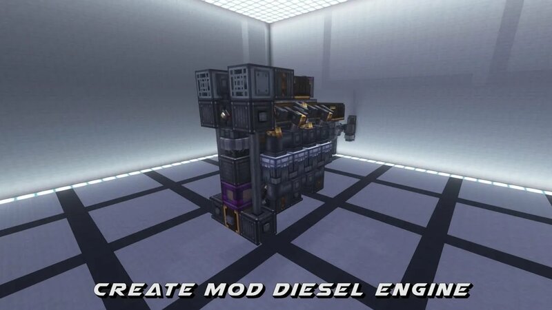 Minecraft Create mod: The Factory Must Grow | 8 Cylinder Diesel Engine ...