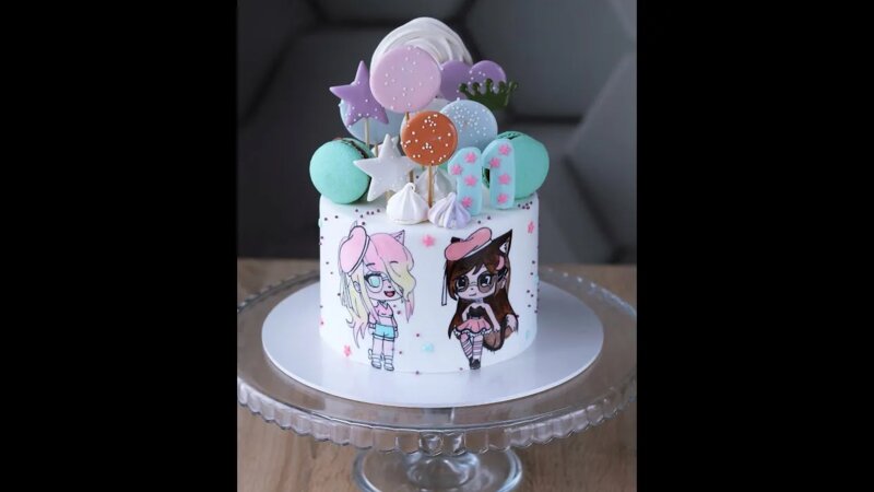 Оформление торта в стиле Gacha life/ gacha life cake decorating ...