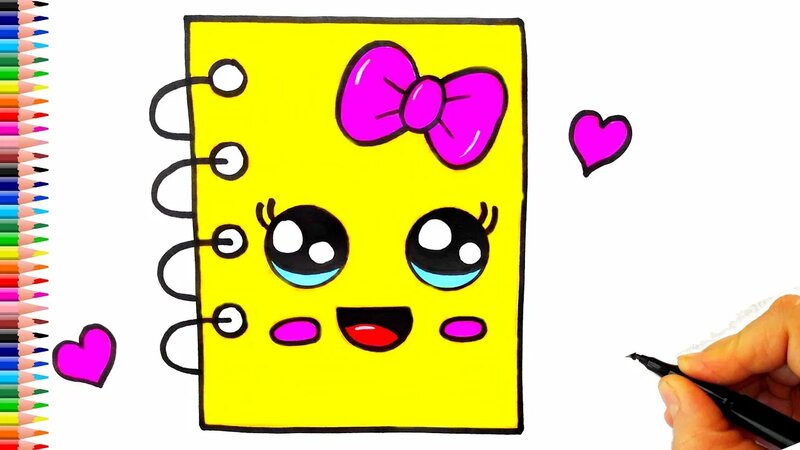 Sevimli Defter Çizimi 🎨 Kolay Çizimler - Defter Nasıl Çizilir? - How To ...