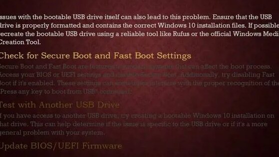 Troubleshooting: "Press any key to boot from USB" Not Working on ...