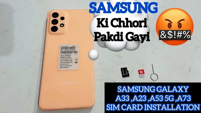 Samsung galaxy ; how to installation sim & SD card A33 A23 A53 5G A73 ...