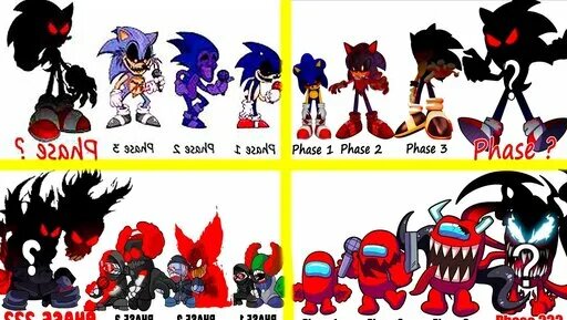 Соник.EXE FNF Битвы Боссов ! Эволюции FNF Comparison Phases Battles ...