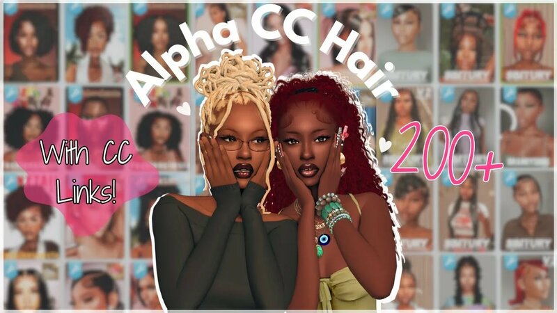 200+ Alpha CC Hairs + CC Links || The Sims 4 CC - Watch online in ...