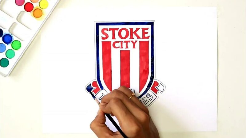 How to draw Stoke city logo