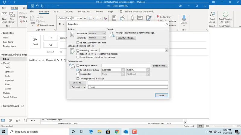 How to Schedule an email in Outlook - Office 365 - Смотреть онлайн в ...