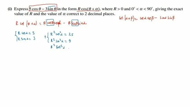Гармоникалық тербеліс теңдеуі немесе acosx-bsinx=rcos(x+𝛼) түріне ...
