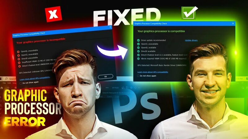 How to Fix Graphic Processor Error in Adobe Photoshop | Any version ...