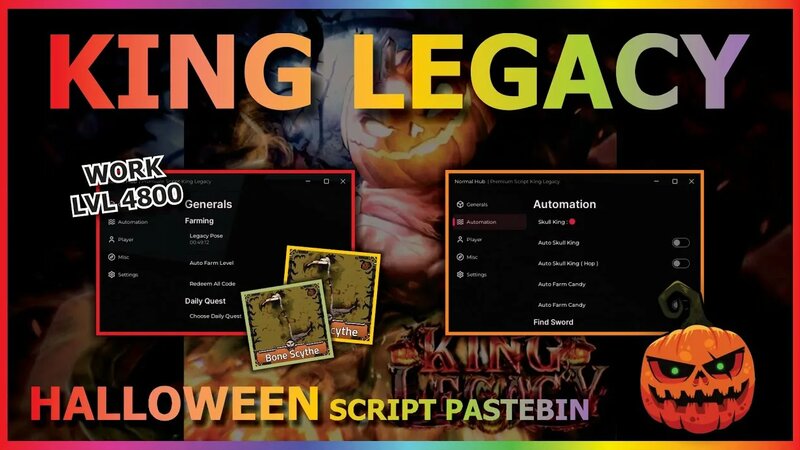 KING Legacy Script Pastebin 2024 Update 7 Halloween AUTO FARM Candy ...