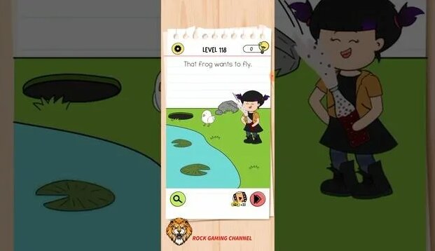 brain test 4 level 118 | brain test 4 level 118 That frog wants to fly ...