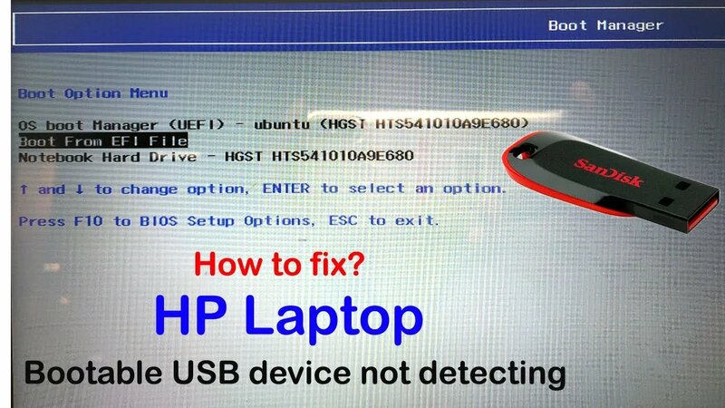 Fix Bootable USB Drive Not Detected In HP Laptop HP Laptop Not Booting ...