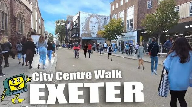 Exeter Devon UK October 2021 - Busy Saturday in Exeter City Centre - 4K ...