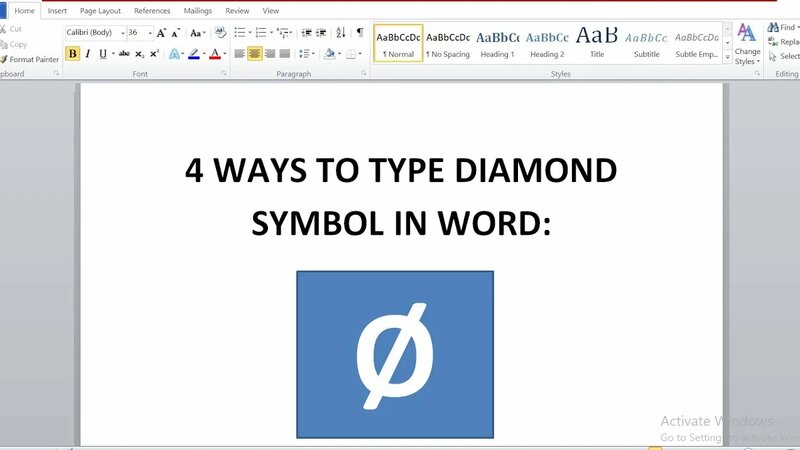 How to type diameter symbol in word and keyboard - Shortcut and Alt ...