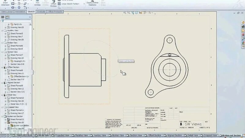 Solidworks - Broken Out Section Views - Yandex Video aramada çevrimiçi izle