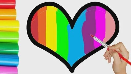 Bolalar uchun yurak rasm chizish. Сурет салу жүрек. How to Draw Simple ...