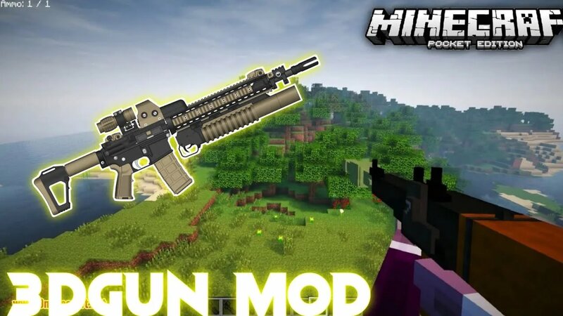 3D Gun Addon for Mcpe mod | Gun Mod for Minecraft bedrock edition ...
