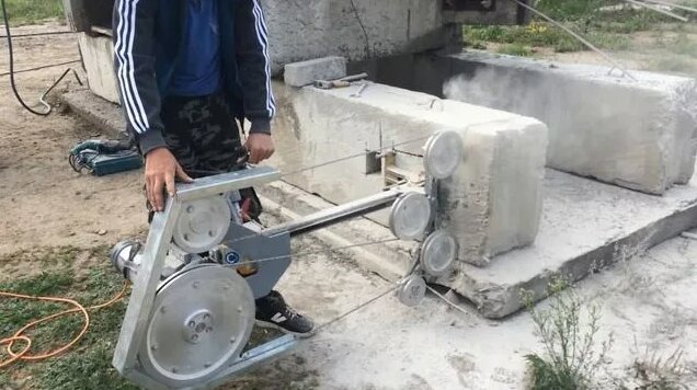 Канатная сухая резка бетона гальваническим канатом Diamond Pauber ...