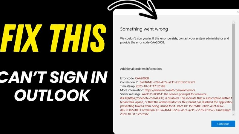 Fix Outlook Error Code Caa2000b - Can't Sign-In Outlook [Solved ...