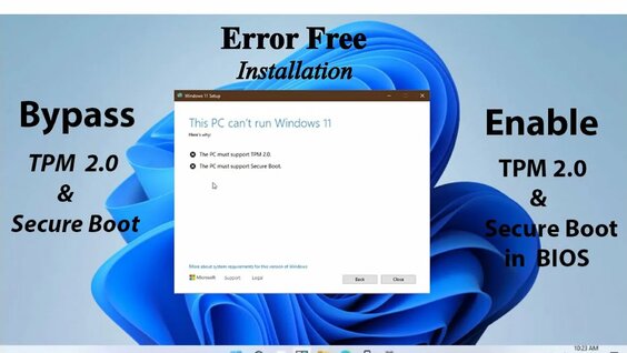 How to bypass TPM 2.0 & Secure Boot for windows 11|How to fix pc can't run win11 - EroFound