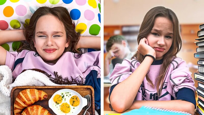 мой день на каникулах vs мой день в школе // eva mash — Видео от EVA ...