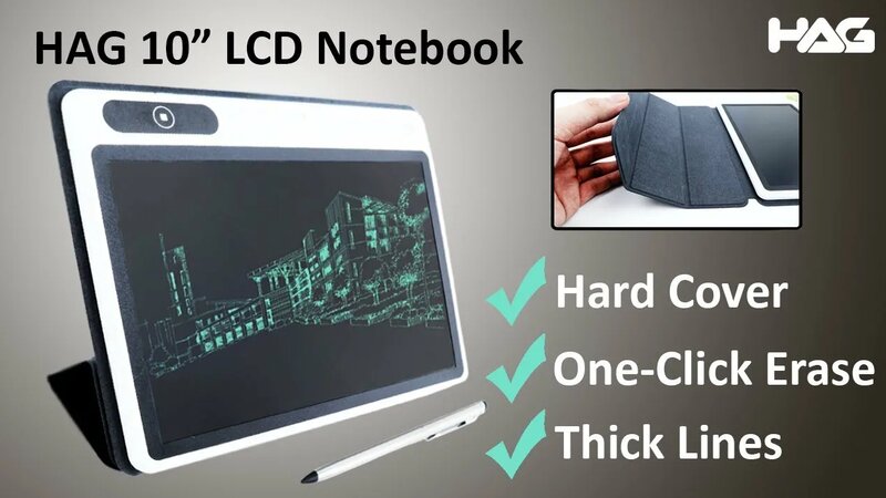 HAG 10" LCD Notebook Writing Drawing Tablet with Cover for Adult Kids ...