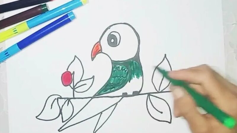 Bolalar uchun qush rasmini chizish. Рисуем картинку с птицей для детей ...