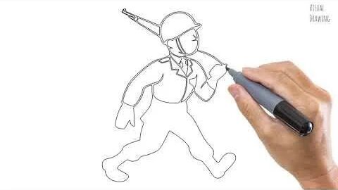 Simple Army Drawing Easy, How to Draw a Cartoon Sketch Soldier Tutorial ...