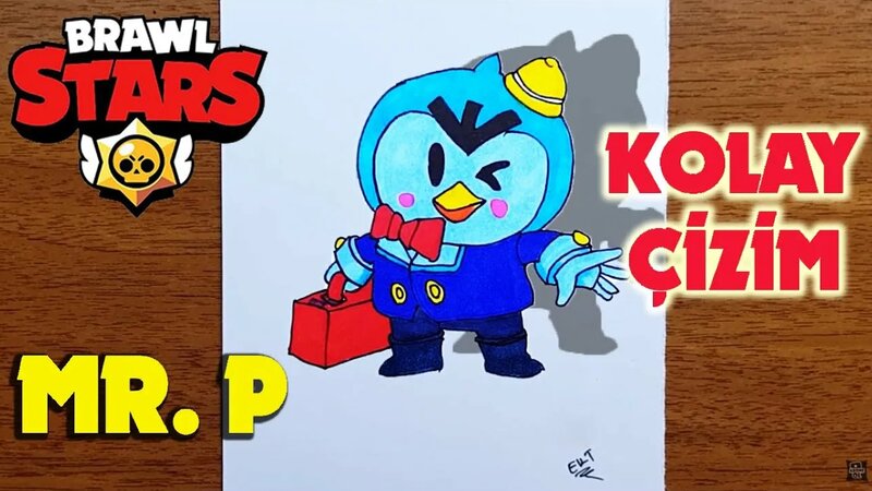 Brawl stars karakter çizimi - mr. p - kolay çizimler