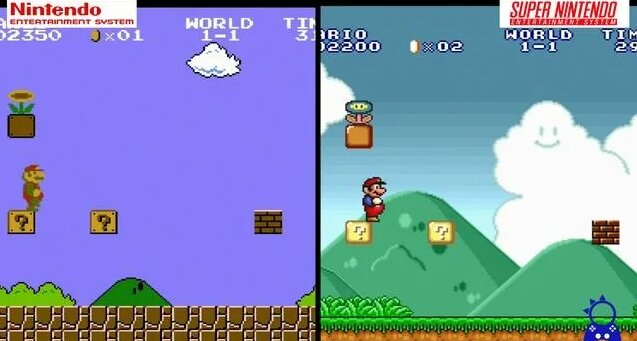 Super Mario Bros | NES vs SNES | Graphics Comparison - Смотреть онлайн ...