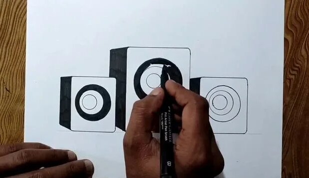 Speaker drawing easily/How to draw speaker easy steps for beginners ...