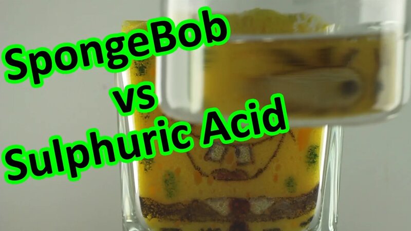 Sulphuric Acid vs. SpongeBob decomposition | AcidTube-Chemical ...