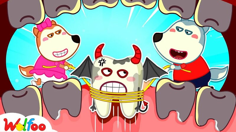 Wolfoo, How to Pull Demon Wobbly Tooth Out? - Healthy Habits for Kids ...