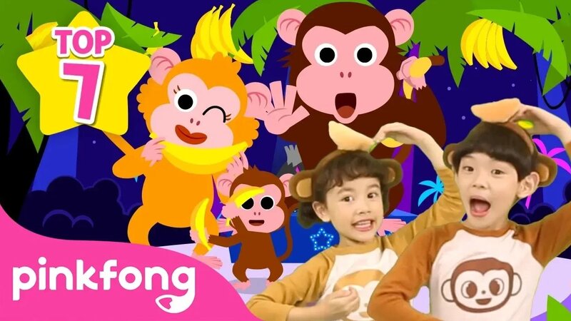 [TOP 7] Monkey Banana Dance Songs | Five Little Monkeys + More ...