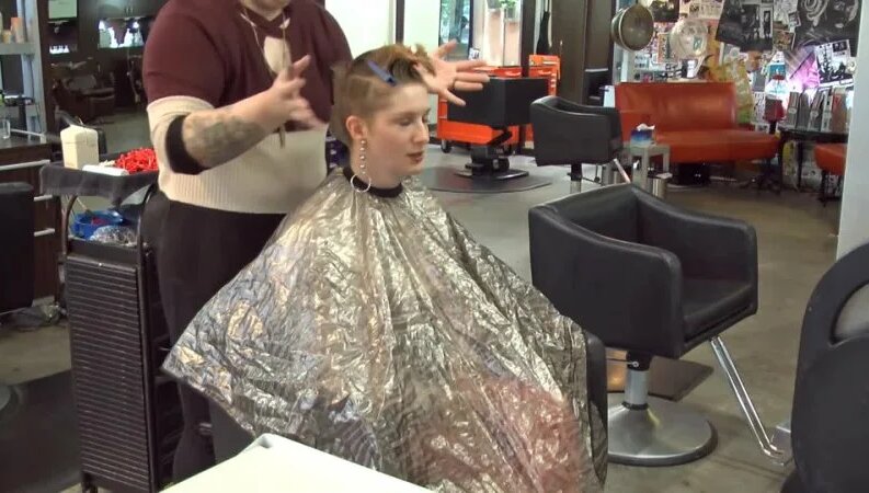 Kat Surth - Part 1 - Kat Visits a Salon for a Partial Head Shave ...