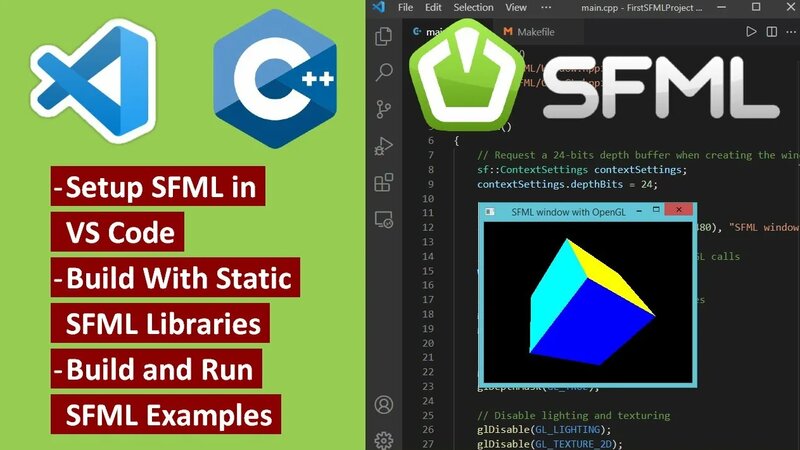 SFML Setup in Visual Studio Code | Create C/C++ Applications using SFML + VSCode + MinGW-w64 ...