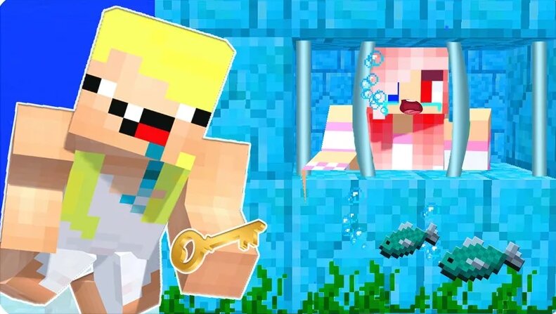 Посадила Леску в Подводную Тюрьму в Майнкрафт — Видео от Minecraft ...