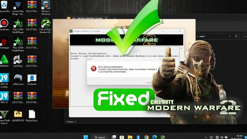 How to fix 'couldn't load Filesyscheck.CFG' error in CALL OF DUTY ...