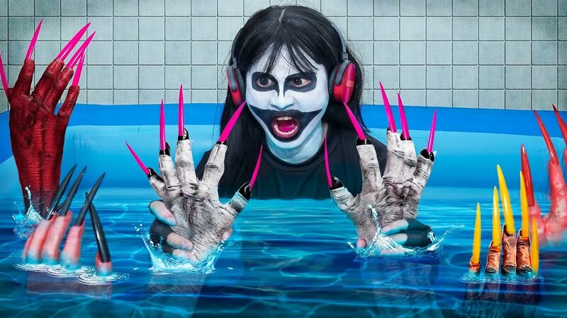 Monster Under My Bed Story: Monster In Pool | Funny Monster Under My ...
