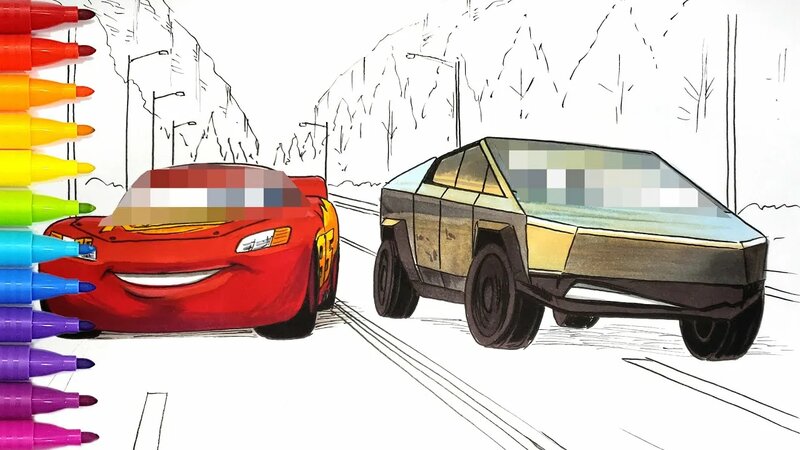 CARS 4 Cybertruck CARS 3 Cal Weathers vs Lightning McQueen. Drawing and ...