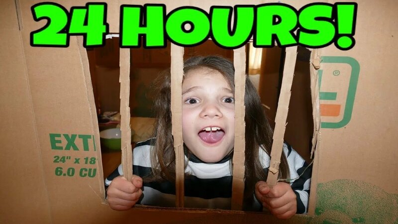24 Hours in Box Fort Jail Challenge! 24 Hour Challenge with No LOL ...