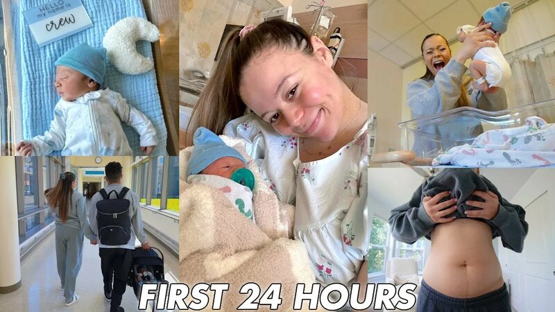 First 24 Hours WITH A Newborn! postpartum, bringing baby home + more ...