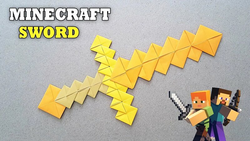 Kağıttan minecraft kılıcı nasıl yapılır | origami - ( çok kolay ...