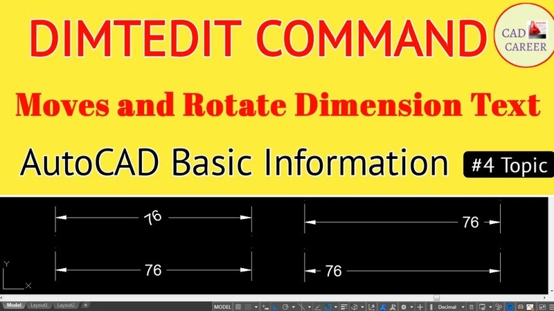 Dimtedit command in autocad || AutoCAD Edit dimension text || Autocad ...